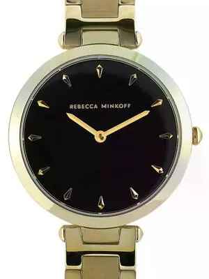 Rebecca Minkoff Nina 33mm Watch With Diamond Dial Markers - Black
