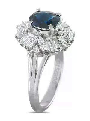 LB EXCLUSIVE Platinum Diamond And Sapphire Ring