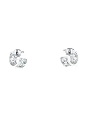 POIRAY White Gold Fil Diamond Hoop Earrings