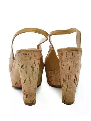 Prada 125mm Platform Peep-toe Slingback Pumps