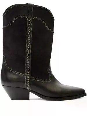 Isabel Marant Étoile Duerto Suede Panel Stitching Boots - Black