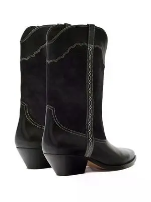 Isabel Marant Étoile Duerto Suede Panel Stitching Boots - Black