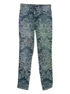 Dolce & Gabbana Denim Floral-motif Straight-leg Jeans - Blue