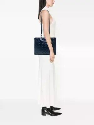 Dior 2011 Large Lambskin Cannage Lady Dior Satchel Blue