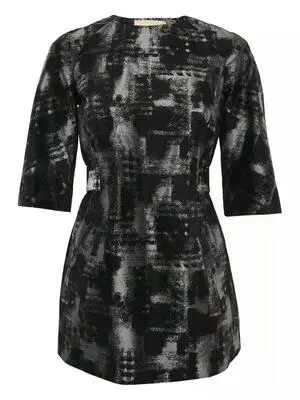 Michael Kors Abstract Print Belted Tunic - Black