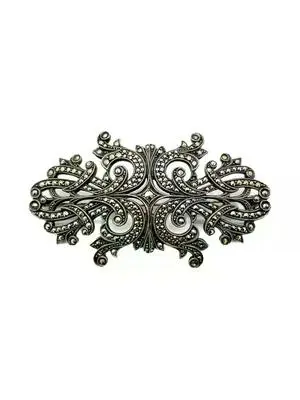 JENNIFER GIBSON JEWELLERY 1920s Crystal-embellished Floral Brooch - Silver