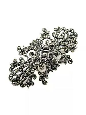 JENNIFER GIBSON JEWELLERY 1920s Crystal-embellished Floral Brooch