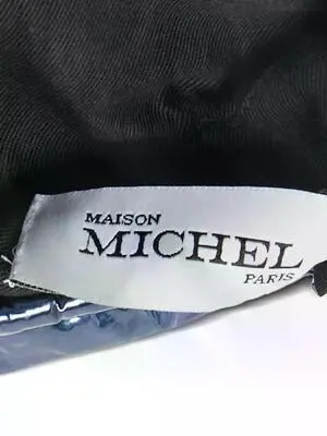 MAISON MICHEL Metallic-effect Leather Beret - Blue