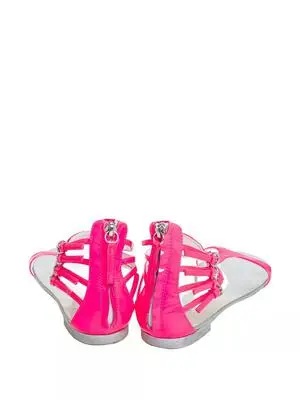 GIUSEPPE ZANOTTI Leather Flat Sandals With Buckle Detail