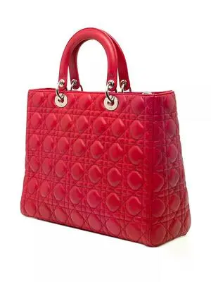 Dior Lambskin Cannage Lady Satchel - Red