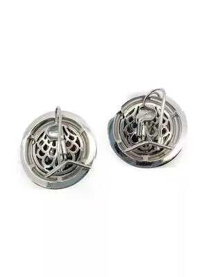 JENNIFER GIBSON JEWELLERY 1940s Trifari Crystal Drop Earrings - Silver