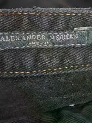 Alexander McQueen Logo Embroidered Cotton Jeans