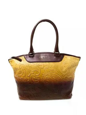 Etro Paisley Motif Leather Tote Bag - Yellow