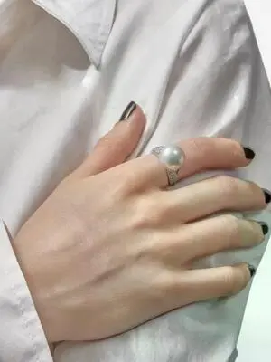 Mikimoto Platinum South Sea Pearl And Diamond Ring