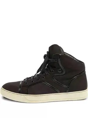 LANVIN High Top Panelled Lace Up Sneakers