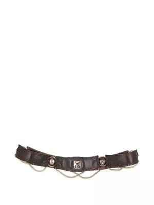 PIROVANO VINTAGE Leather Chain Detail Belt