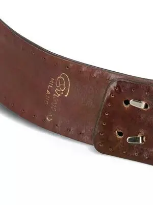 PIROVANO VINTAGE Leather Chain Detail Belt