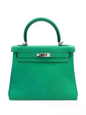 Hermès Kelly 25 Retourne Togo Palladium-hardware Handbag - Green