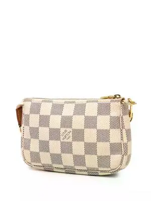LOUIS VUITTON Damier Azur Mini Pochette Accessoires - White