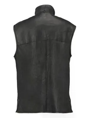 LARUSMIANI Sleeveless Leather Vest With Zip Fastening And Patch Pockets