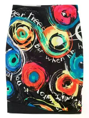 Versace 1990s Abstract Circle Print Cotton Skirt