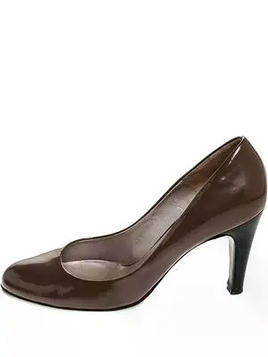 FERRAGAMO Patent Leather Almond Toe High Heel Pumps