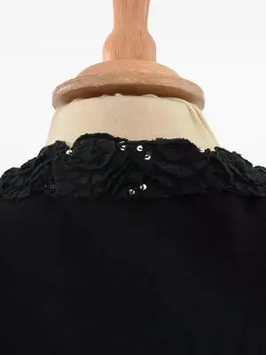 AMULETI Floral Appliqué Zip Jacket