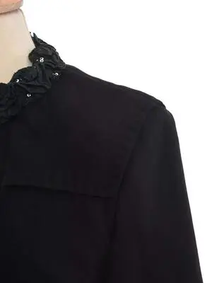 AMULETI Floral Appliqué Zip Jacket