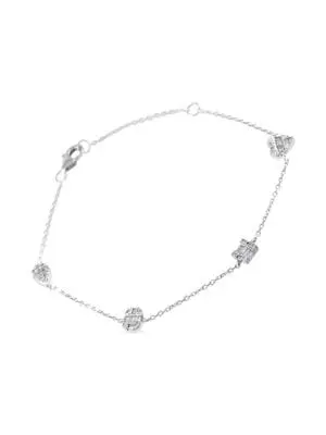 LB EXCLUSIVE 14k White Gold Diamond Station Bracelet
