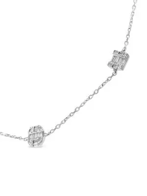 LB EXCLUSIVE 14k White Gold Diamond Station Bracelet