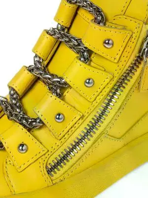 GIUSEPPE ZANOTTI Chain-detail Zip Sneakers - Yellow
