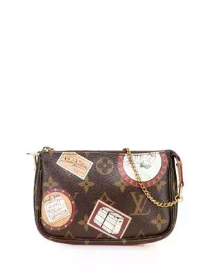 LOUIS VUITTON Monogram Patch Mini Pochette Accessoires Handbag - Brown
