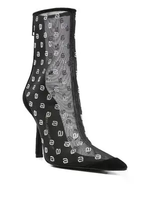 ALEXANDER WANG 100mm Crystal-embellished Boots - Black