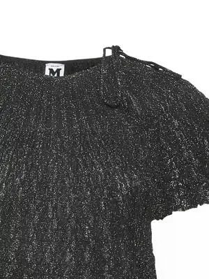 Missoni Metallic Knit Pleated Top - Black