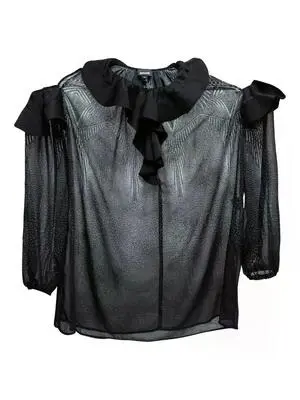 Just Cavalli Ruffled Collar Puff Sleeve Blouse - Black