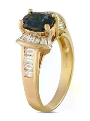 LB EXCLUSIVE 18k Yellow Oval Sapphire And Baguette Diamond Ring