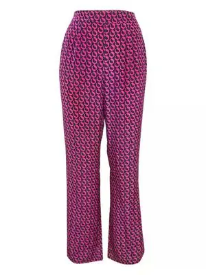 Diane Von Furstenberg Silk Geometric Print Trousers - Pink