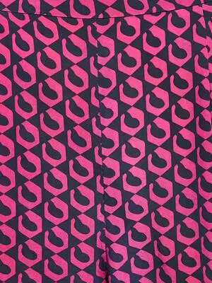 Diane Von Furstenberg Silk Geometric Print Trousers