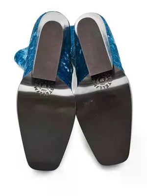 Stella McCartney Velvet High Block Heel Square Toe Boots