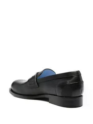 Versace Leather Loafers With Embossed Logo Detail