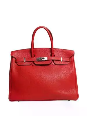 Hermès 2012 Birkin 35 Leather Tote Bag - Red