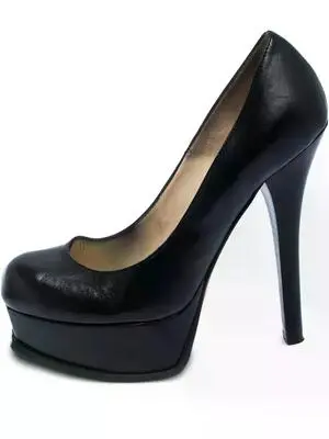 Fendi Leather Platform Stiletto Pumps - Black