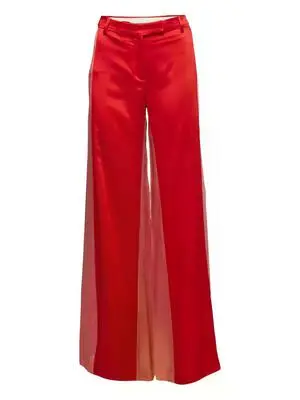 Valentino Garavani Wide-leg Satin Trousers - Red