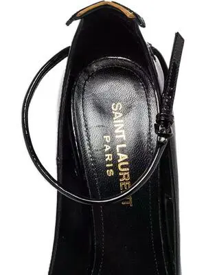 Saint Laurent Patent Leather Buckle-fastening Ankle Strap Pumps