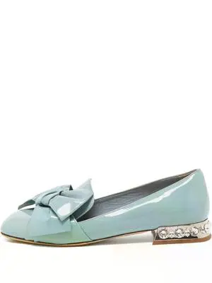 Miu Miu Patent Leather Embellished Bow Detail Pumps