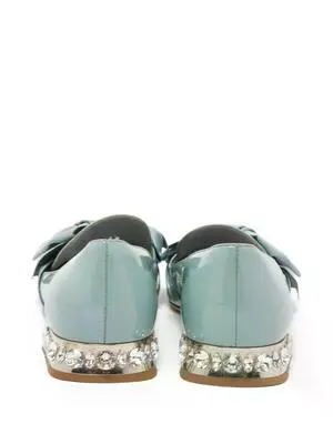 Miu Miu Patent Leather Embellished Bow Detail Pumps