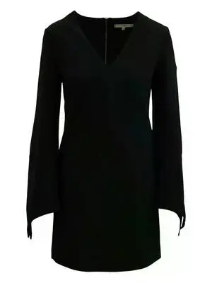 Tibi V-neck Long-sleeved Dress - Black