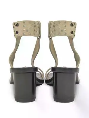 ISABEL MARANT VINTAGE Joakee Studded Ankle Strap Block Heel Sandals