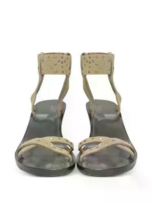 ISABEL MARANT VINTAGE Joakee Studded Ankle Strap Block Heel Sandals
