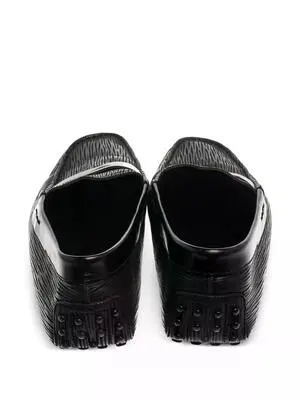 TOD'S Textured-leather Loafers - Black